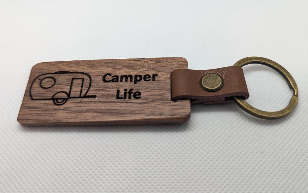 Camper Life Wooden Engraved Keychain - Etsy