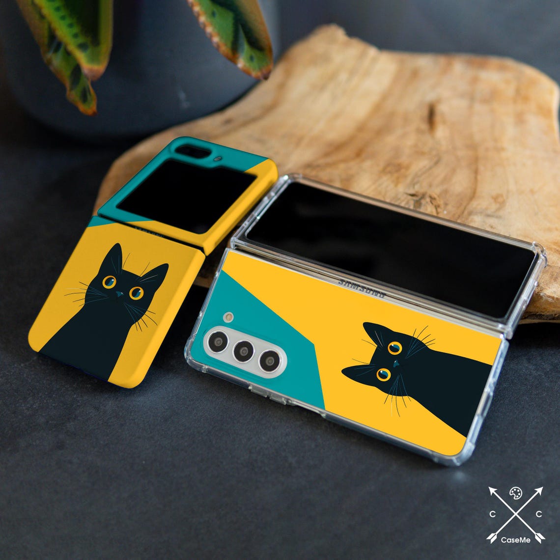 Black Cute Cat Case for Samsung Z Flip 5 6 4 Z Flip 7 5g Z Fold 6 5g Z ...