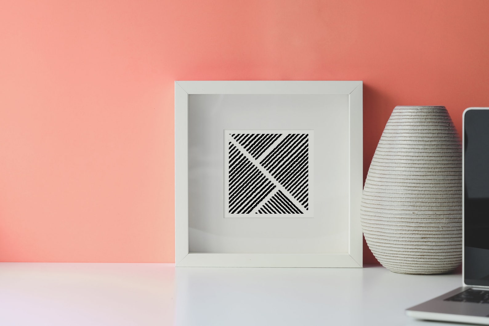 Abstract Geometric Square Art Minimalist Lines Print Ink | Etsy