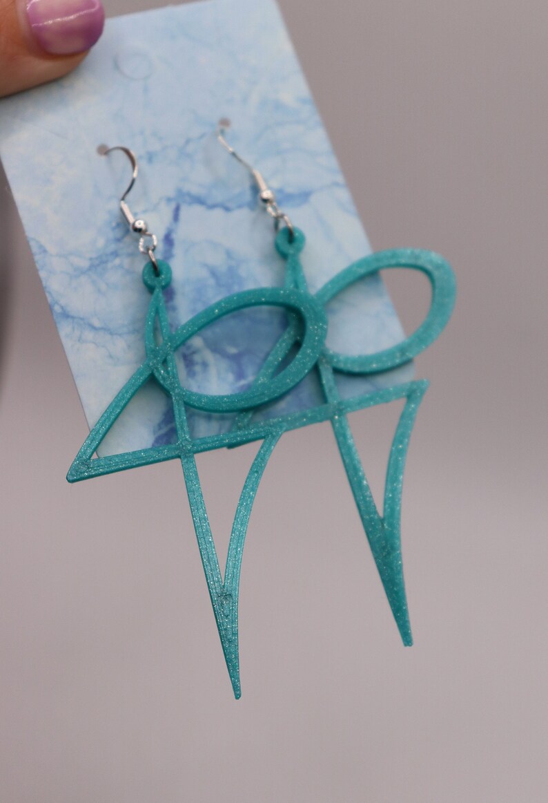 Pretty Lights Swirl Bridge 3D Printed Earrings (lightweight EDM DJ ...