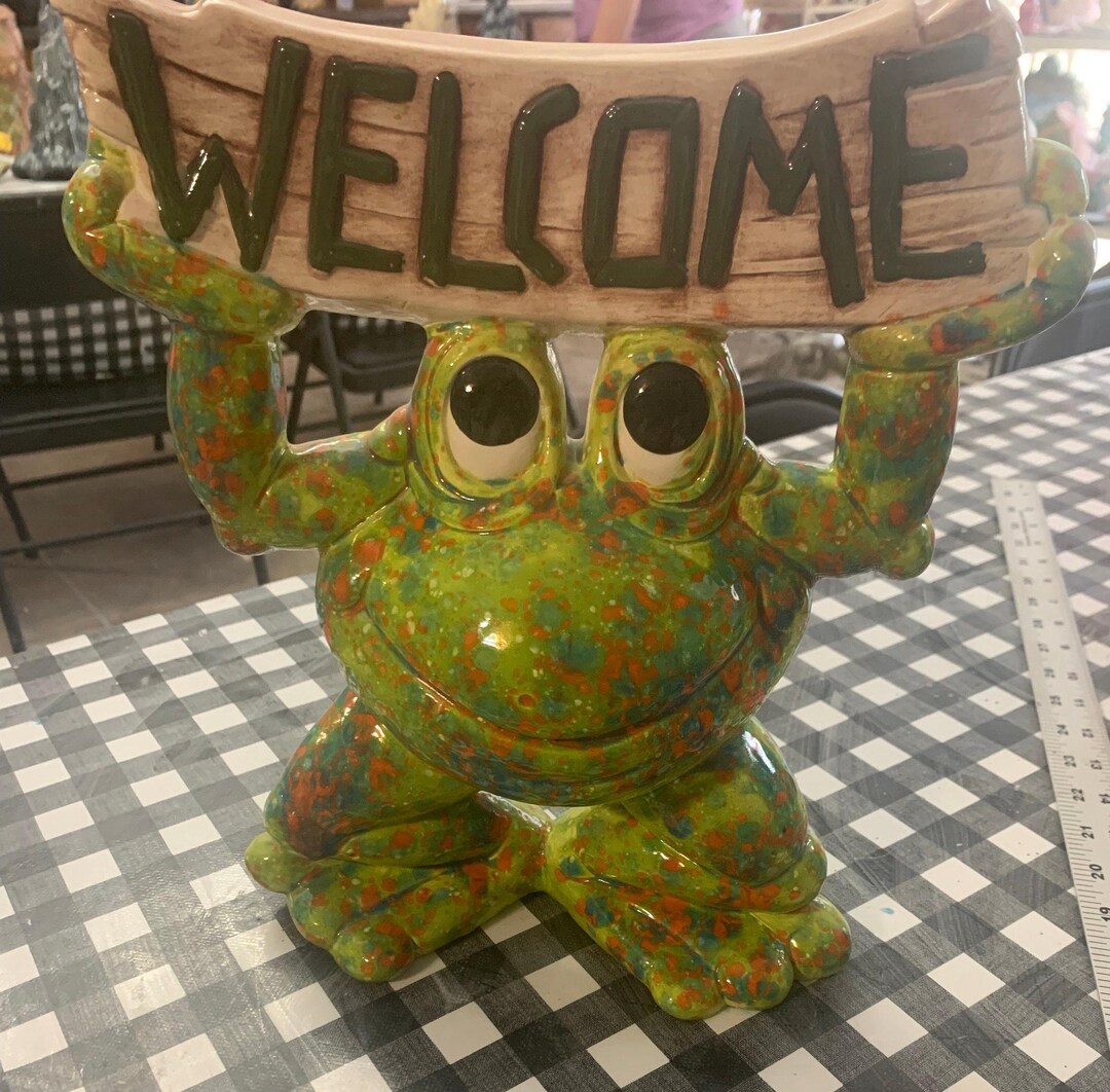 Handcrafted Ceramic Welcome Frog - Etsy