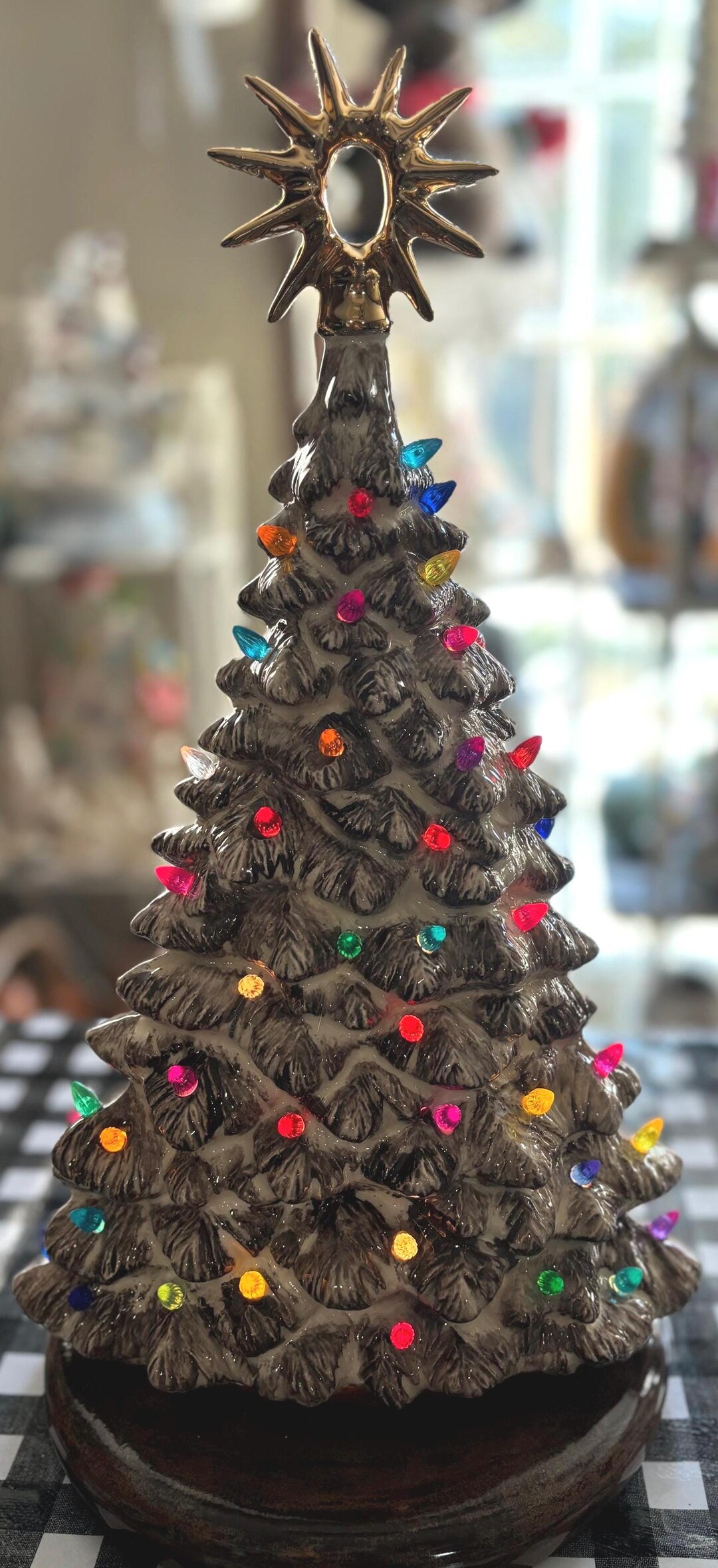 Handcrafted Ceramic Mantle Light up Christmas Tree - Etsy