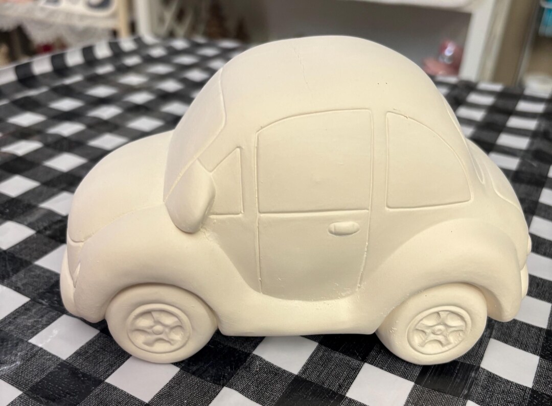 Handcrafted Ready to Paint Ceramic Bisque Bug Car - Etsy