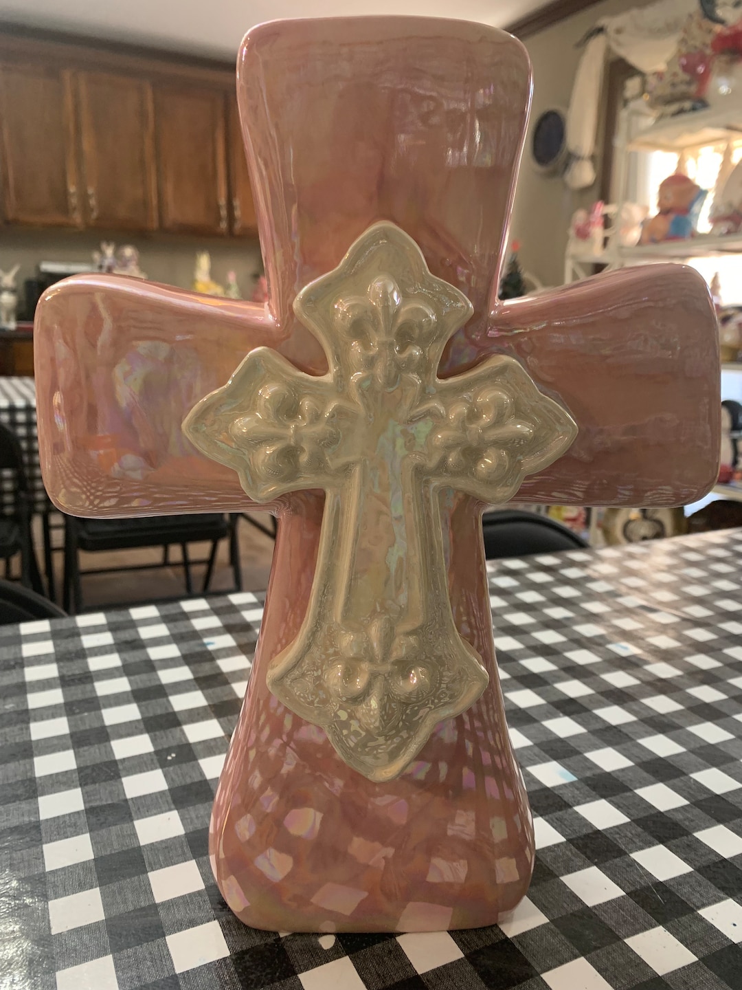 Handcrafted Pink Ceramic Cross - Etsy