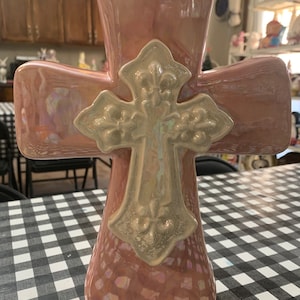 Handcrafted Pink Ceramic Cross - Etsy