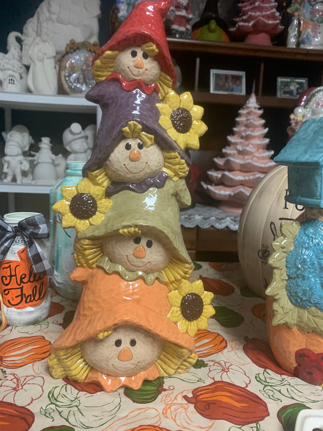 Ceramic Fall Scarecrow - Etsy