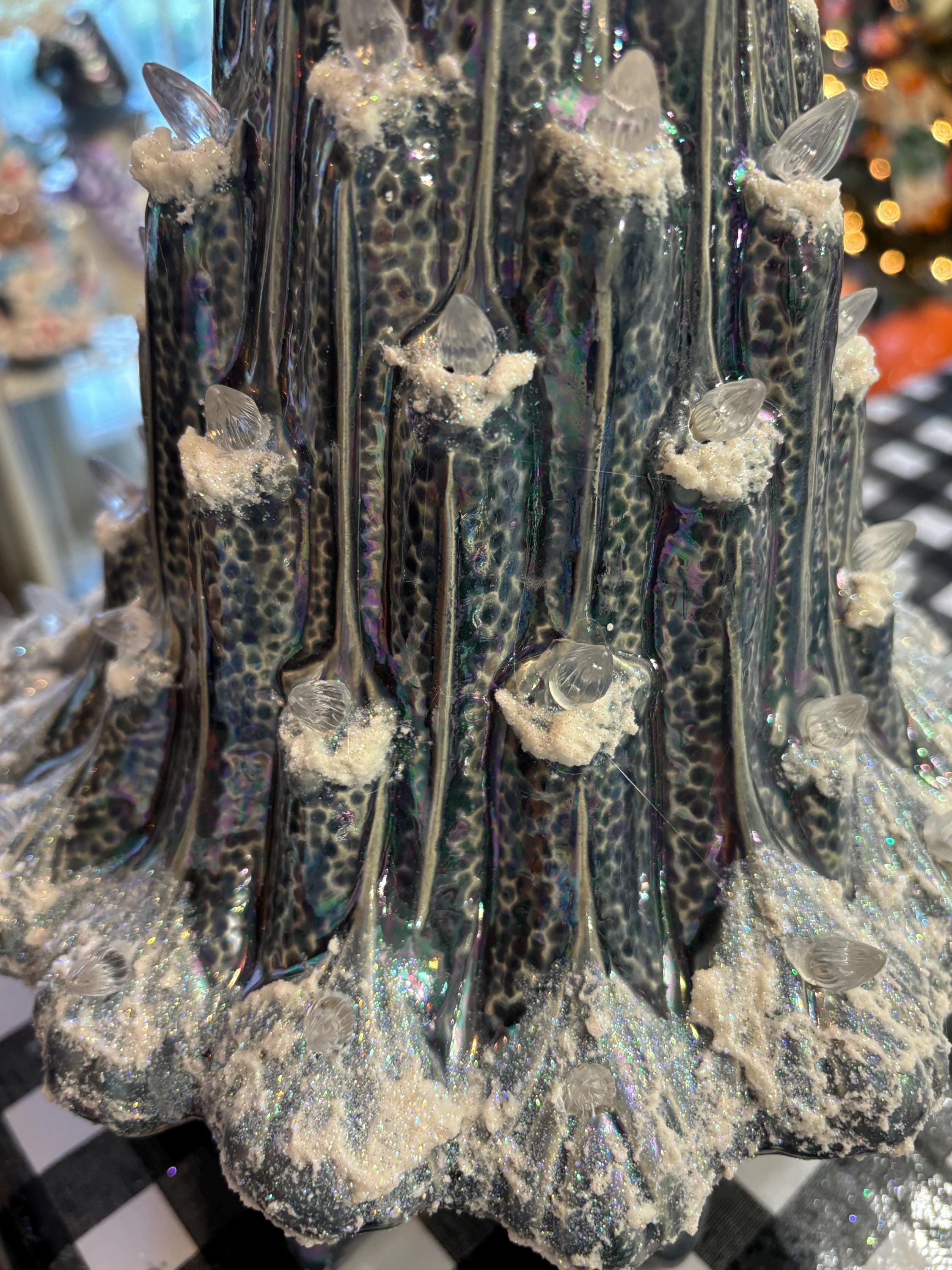 Handcrafted Ceramic Light up Lava Tree With Accent Snow - Etsy