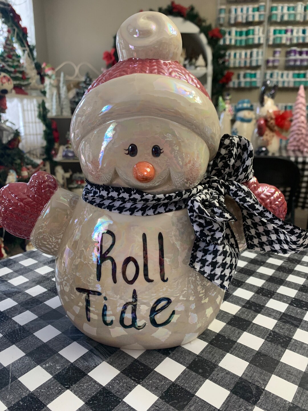Handcrafted Ceramic Roll Tide Snowman - Etsy