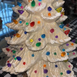Handcrafted Light up Ceramic Christmas Tree With Snow Accent - Etsy