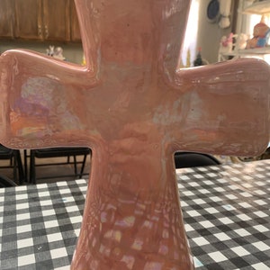 Handcrafted Pink Ceramic Cross - Etsy