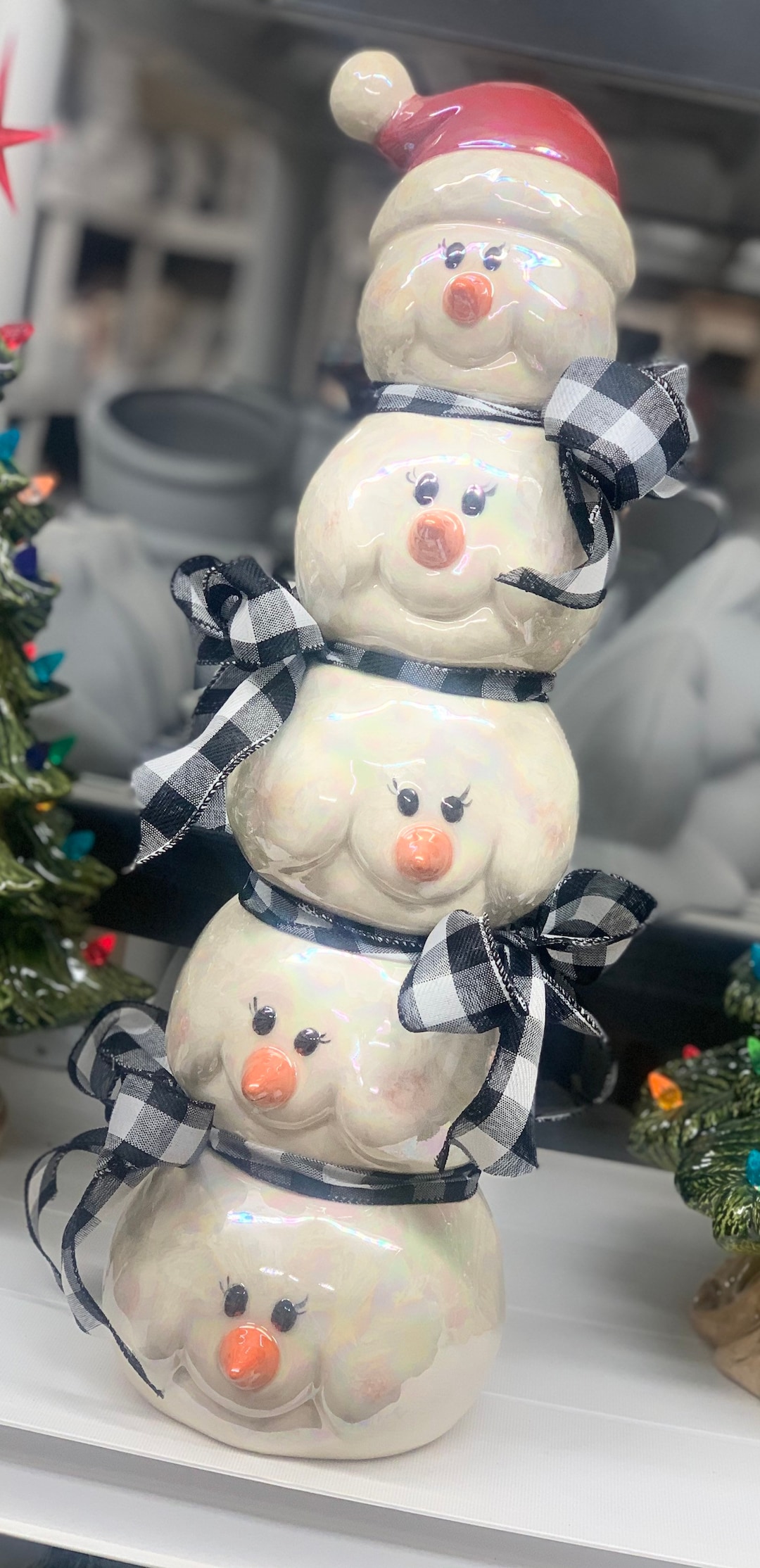 Handcrafted Ceramkc Snowman Stack - Etsy