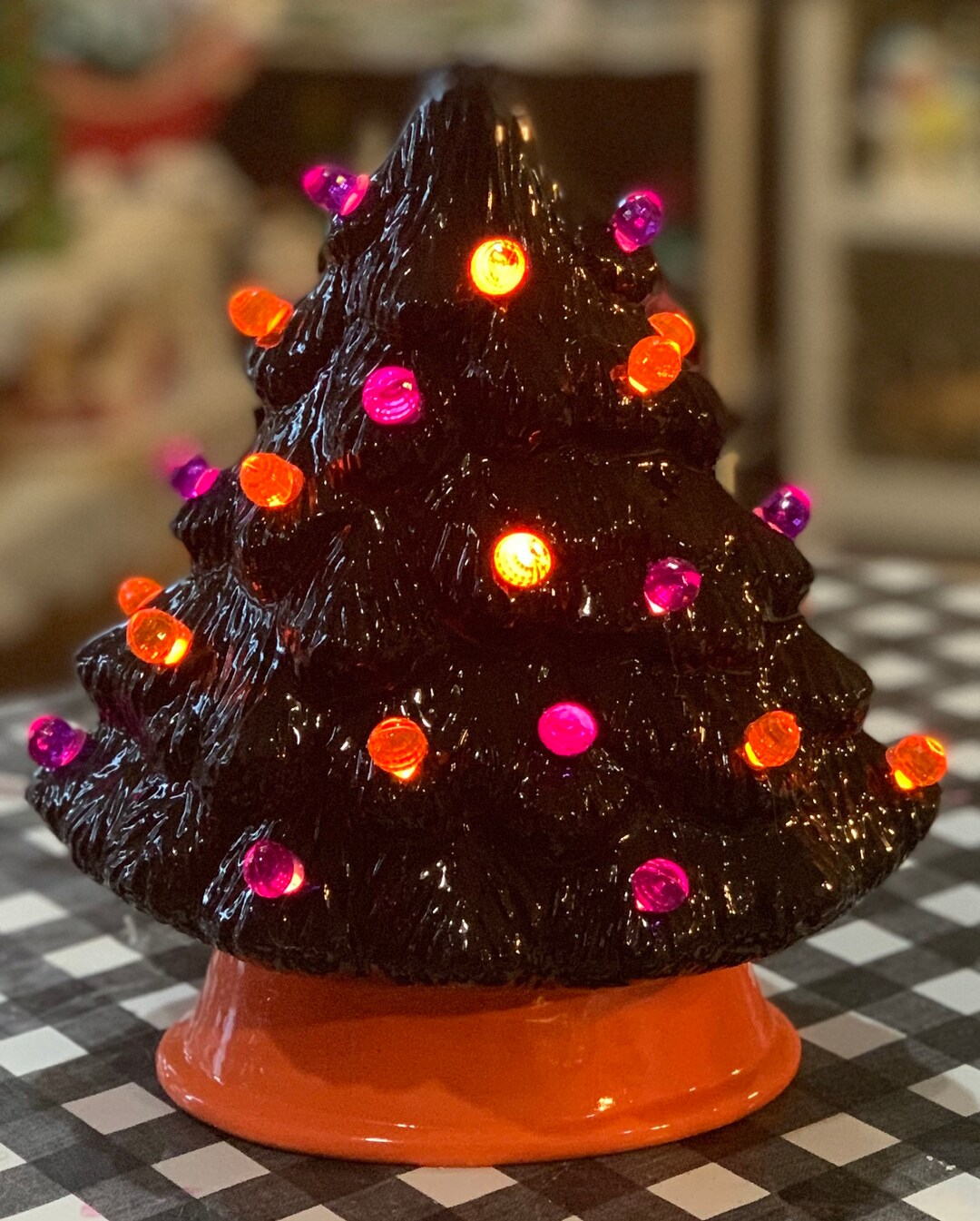 Ceramic Halloween Light up Tree - Etsy