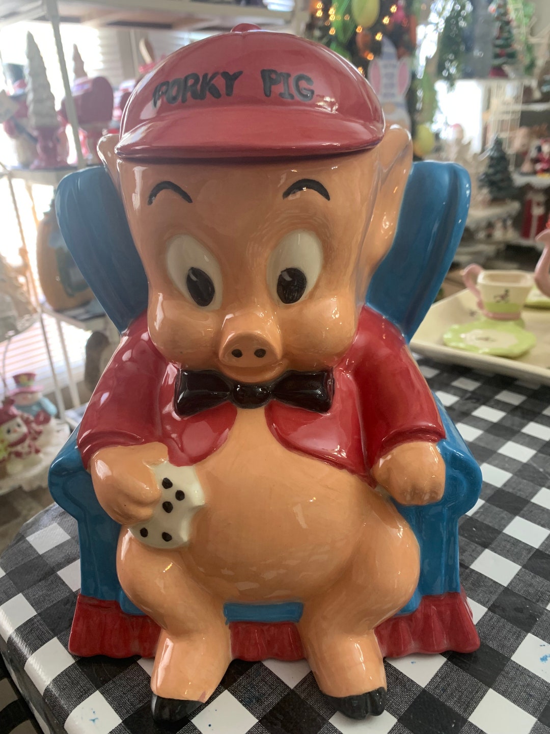 Ceramic Porky Pig Cookie Jar - Etsy