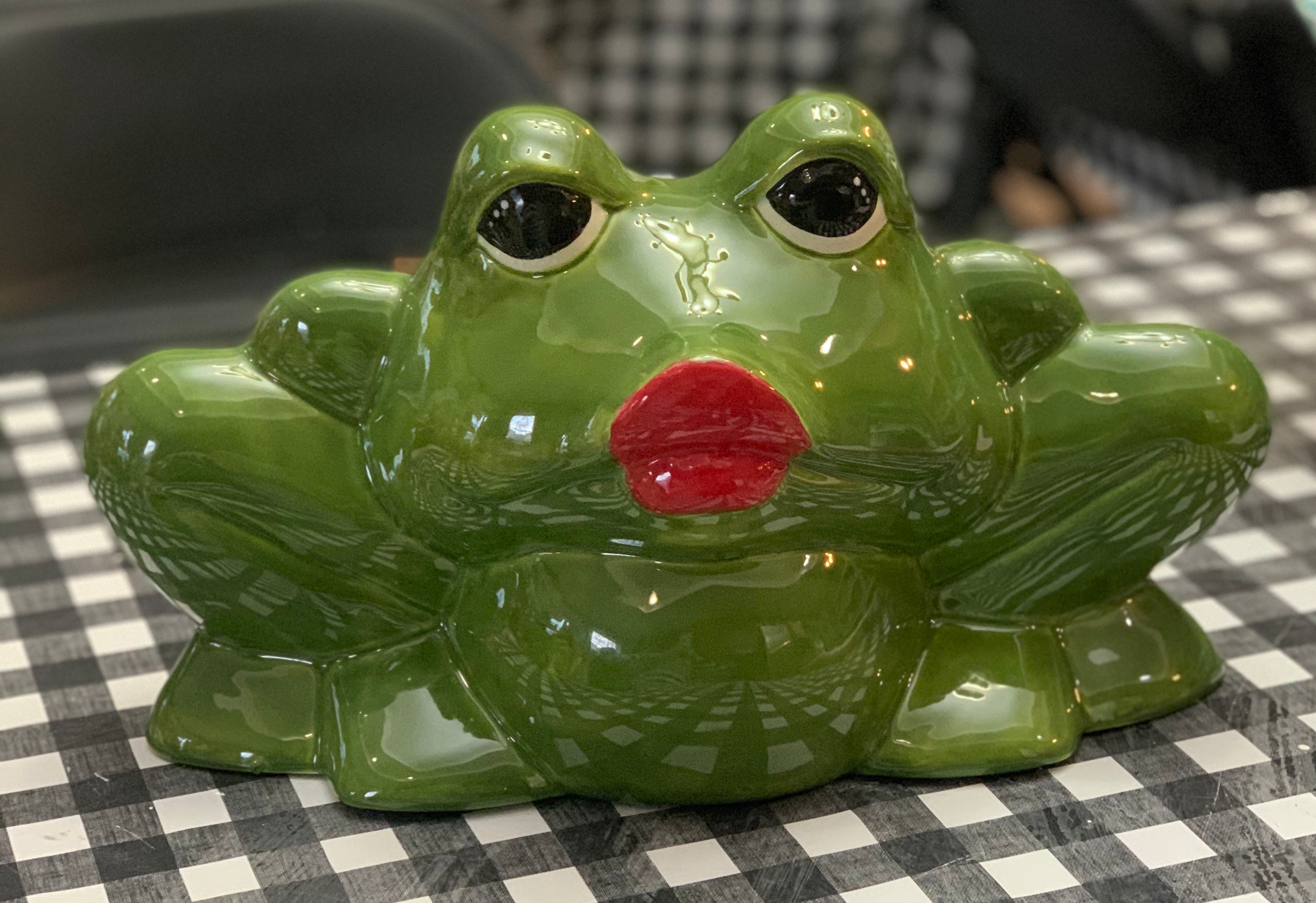 Hand-painted Ceramic Frog – Whimsical Garden & Spring Décor, Outdoor or ...