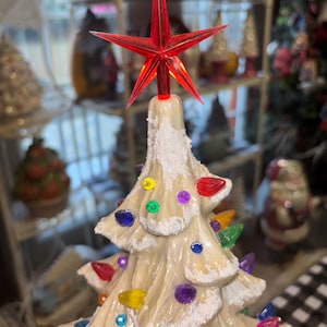 Handcrafted Light up Ceramic Christmas Tree With Snow Accent - Etsy