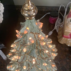 Handcrafted Light up Ceramic Christmas Tree With Gold Accent - Etsy