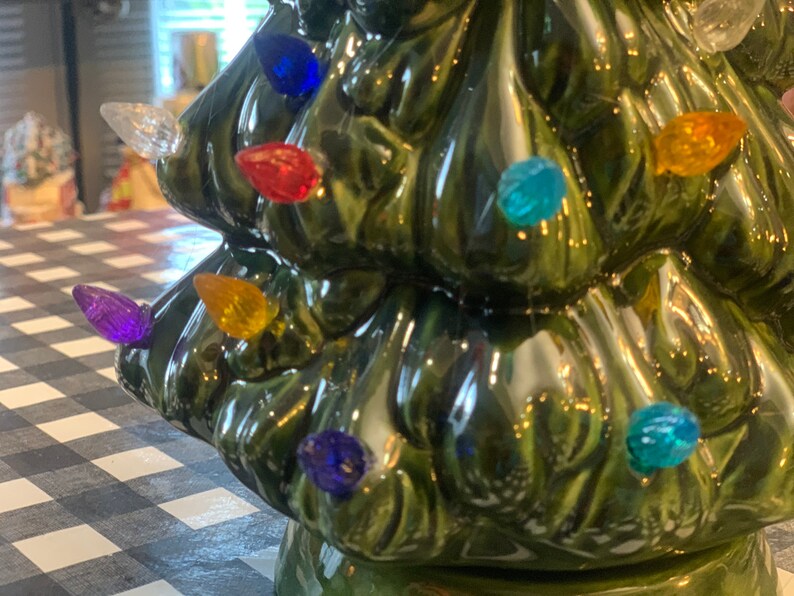 Hand-painted Ceramic Christmas Tree With Lights – Mini Holiday Décor ...