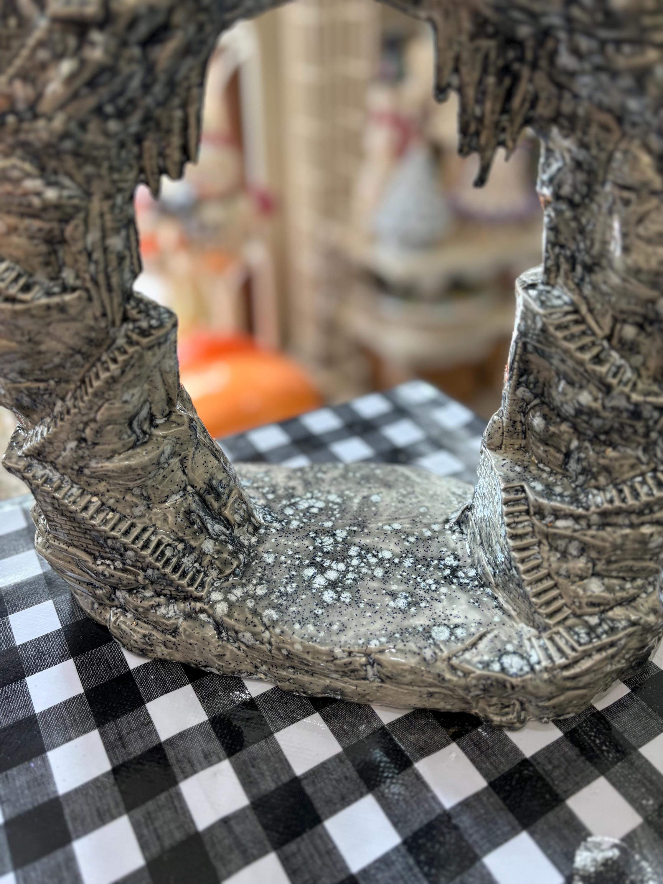Hand-painted Ceramic Castle – Cosmic Black Crystal Finish, Handmade ...