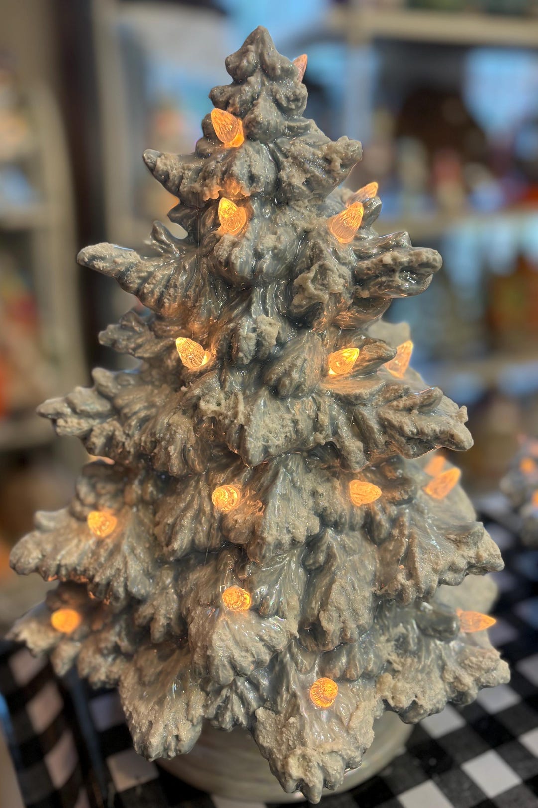 Handcrafted Light up Ceramic Christmas Tree With Snow Accent - Etsy