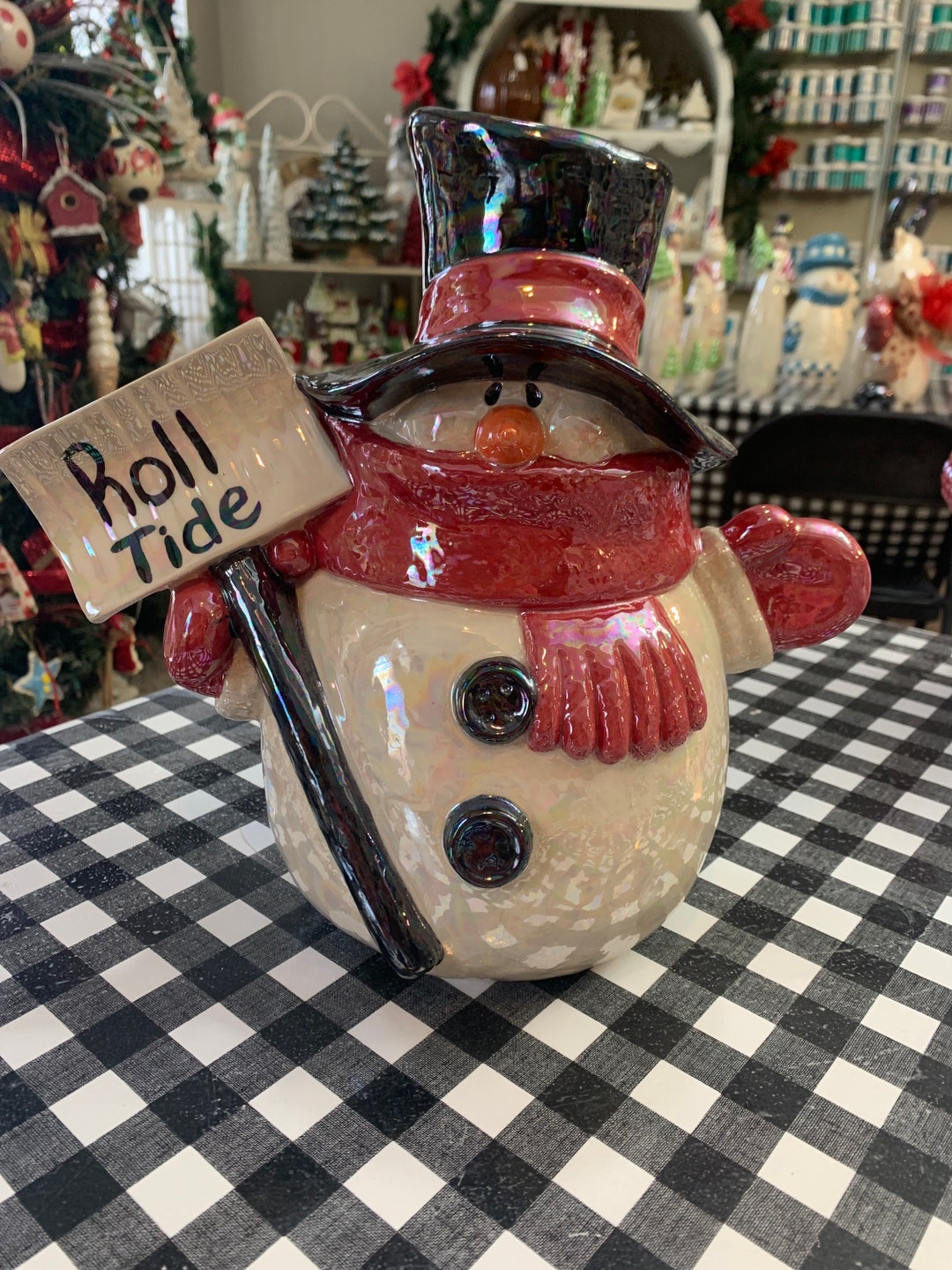 Ceramic Roll Tide Snowman - Etsy