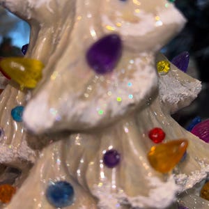 Handcrafted Light up Ceramic Christmas Tree With Snow Accent - Etsy