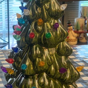 Hand-painted Ceramic Christmas Tree With Lights – Mini Holiday Décor ...
