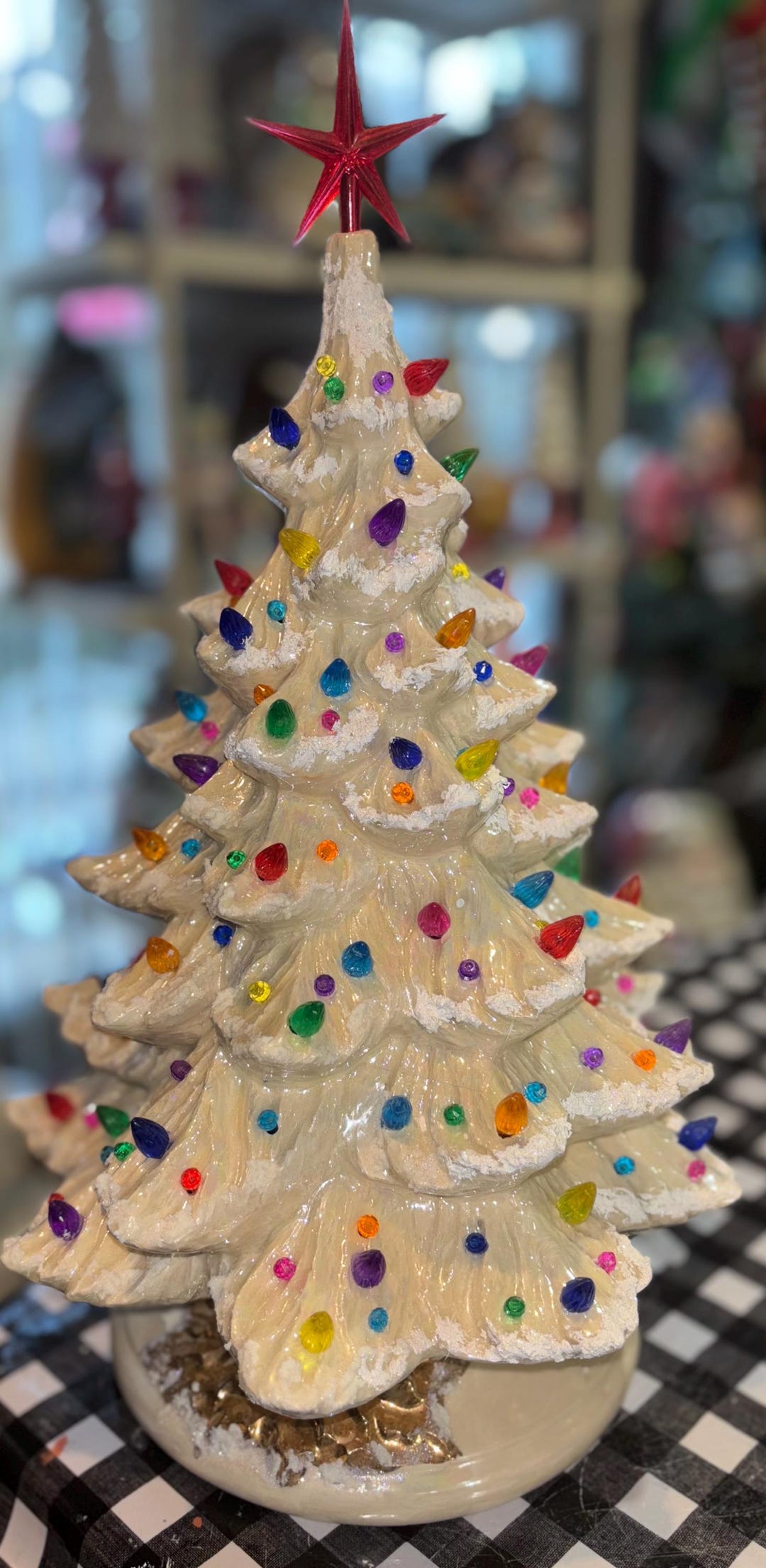 Handcrafted Light up Ceramic Christmas Tree With Snow Accent - Etsy