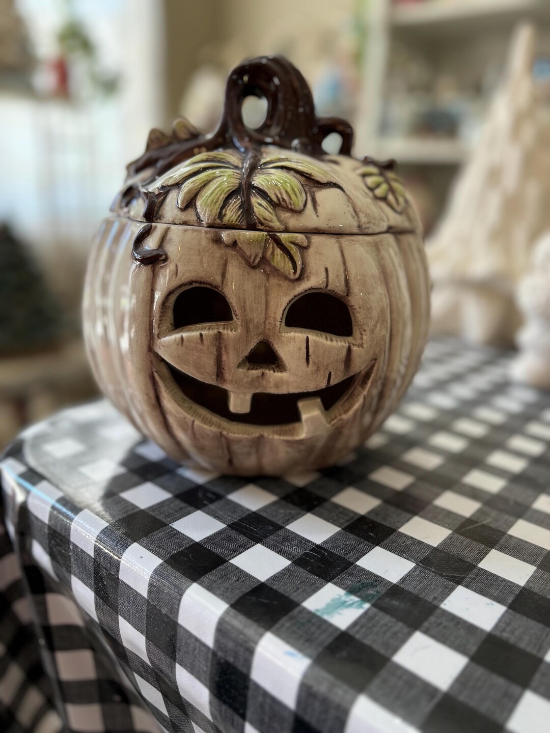 Handcrafted Ceramic Pumpkin With Face - Etsy