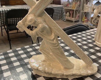 Ceramic Jesus With Cross, 9 Ready to Paint Bisque - Etsy
