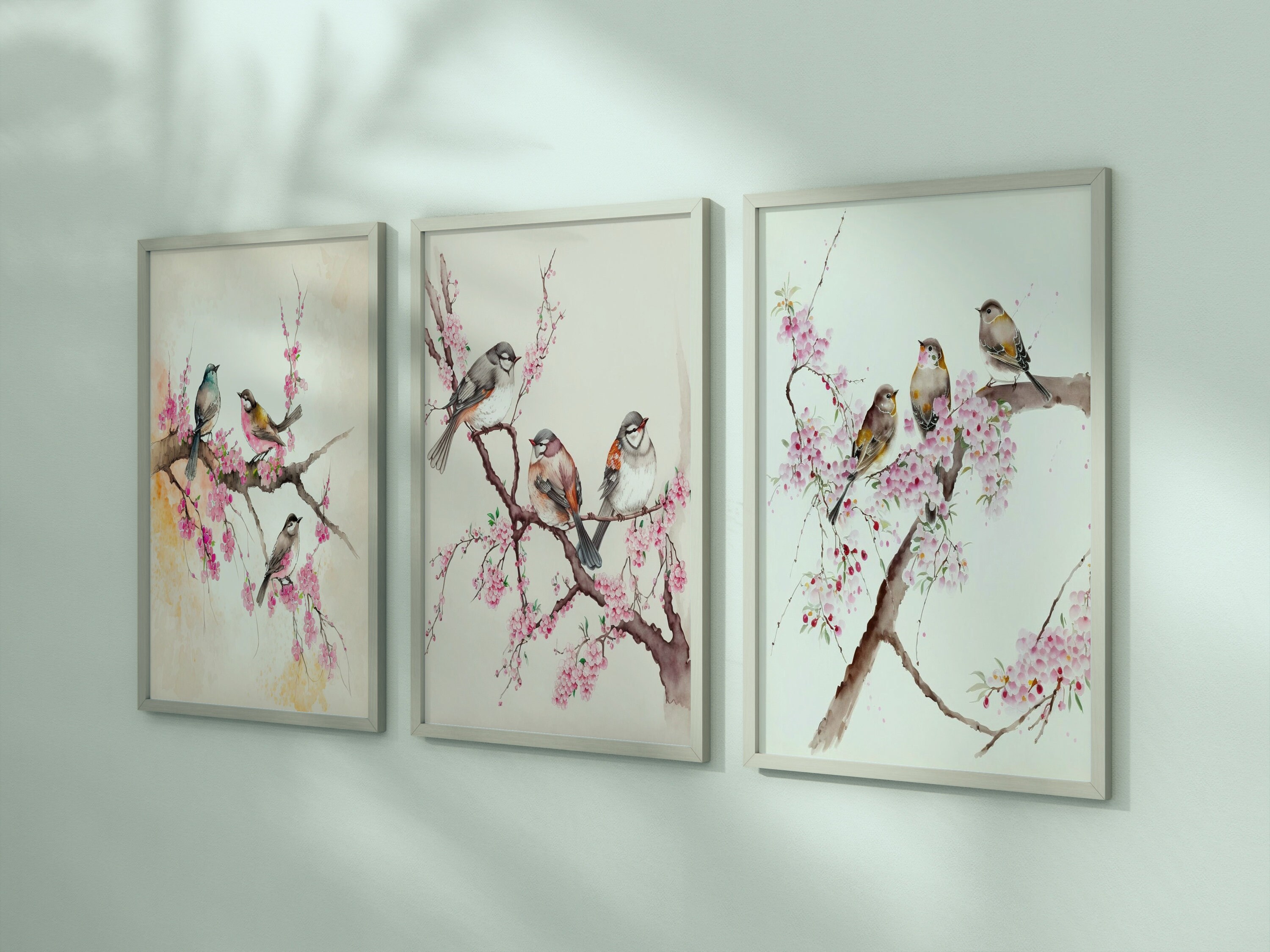 Cherry Blossom Printable Art Set of 3 Sakura Print, Boho Home Decor ...
