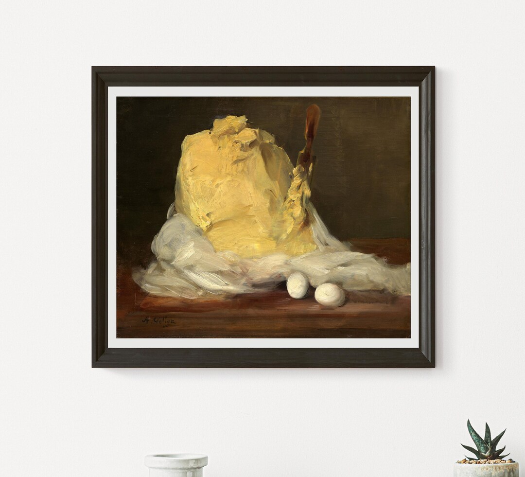 Mound of Butter by Antoine Vollon 1875/1885 Oil on Canvas Vintage Art ...