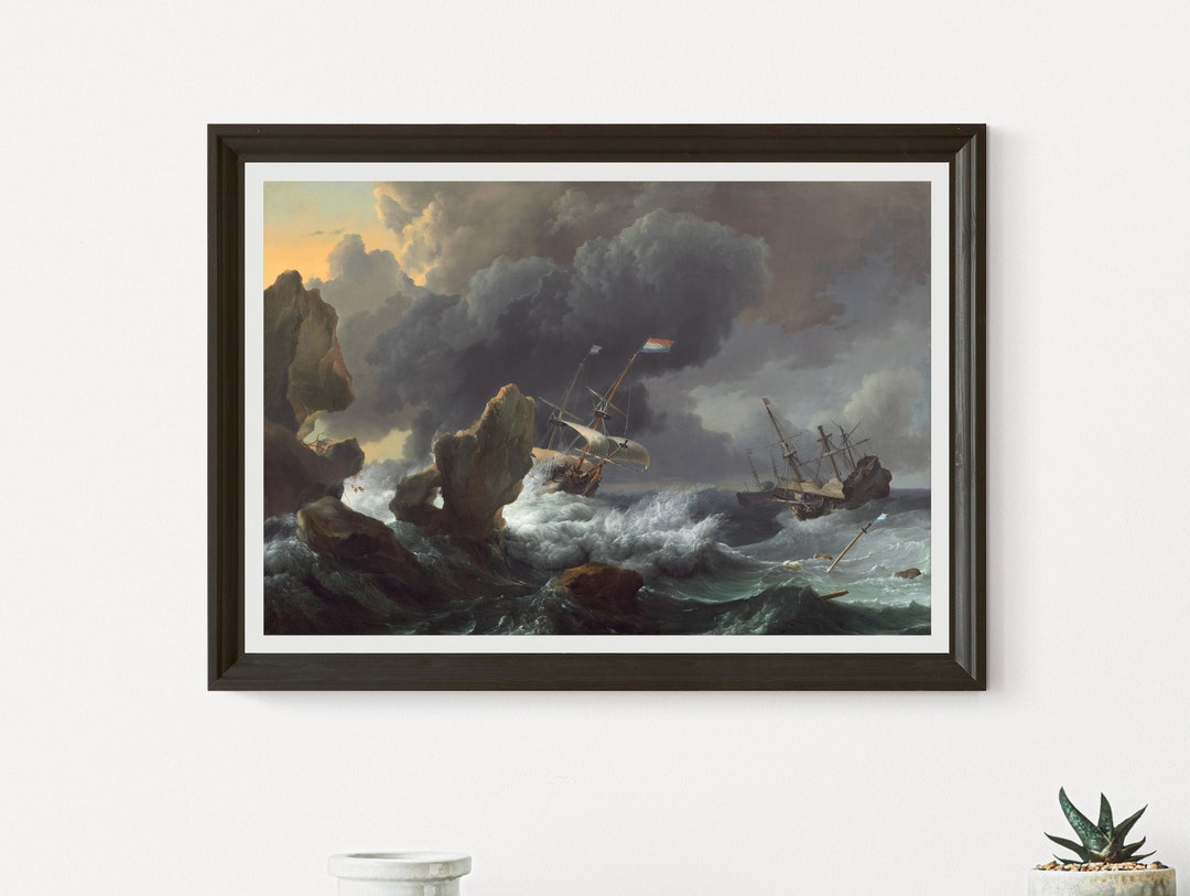 Ships in Distress off a Rocky Coast by Ludolf Backhuysen 1667 Oil on ...
