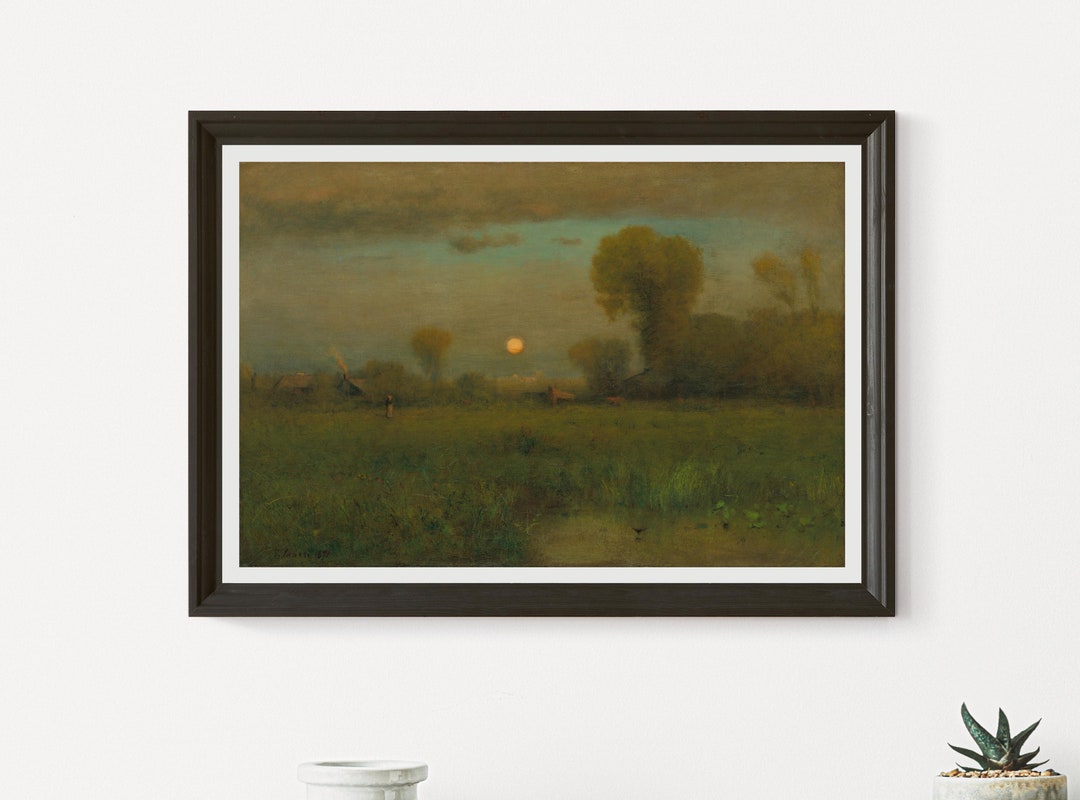 Harvest Moon by George Inness 1891 Oil on Canvas Printable Vintage ...