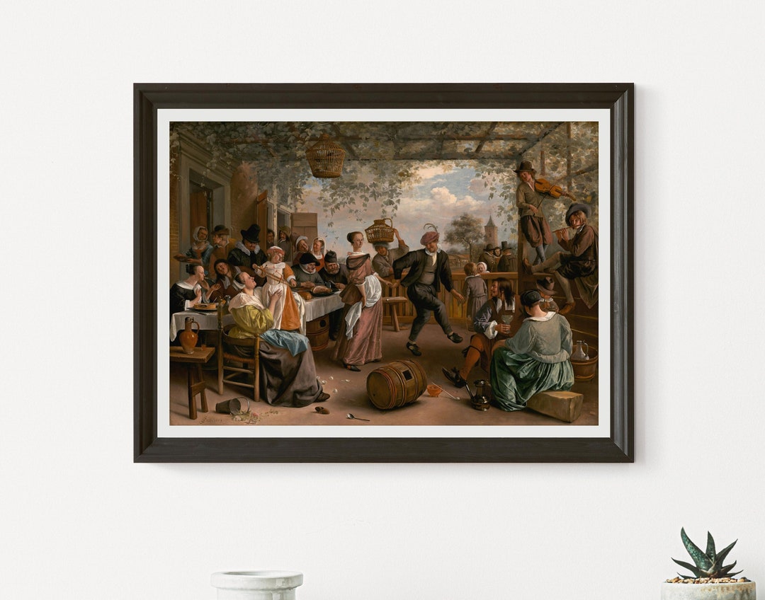 The Dancing Couple by Jan Steen 1663 Oil on Canvas Printable Vintage ...