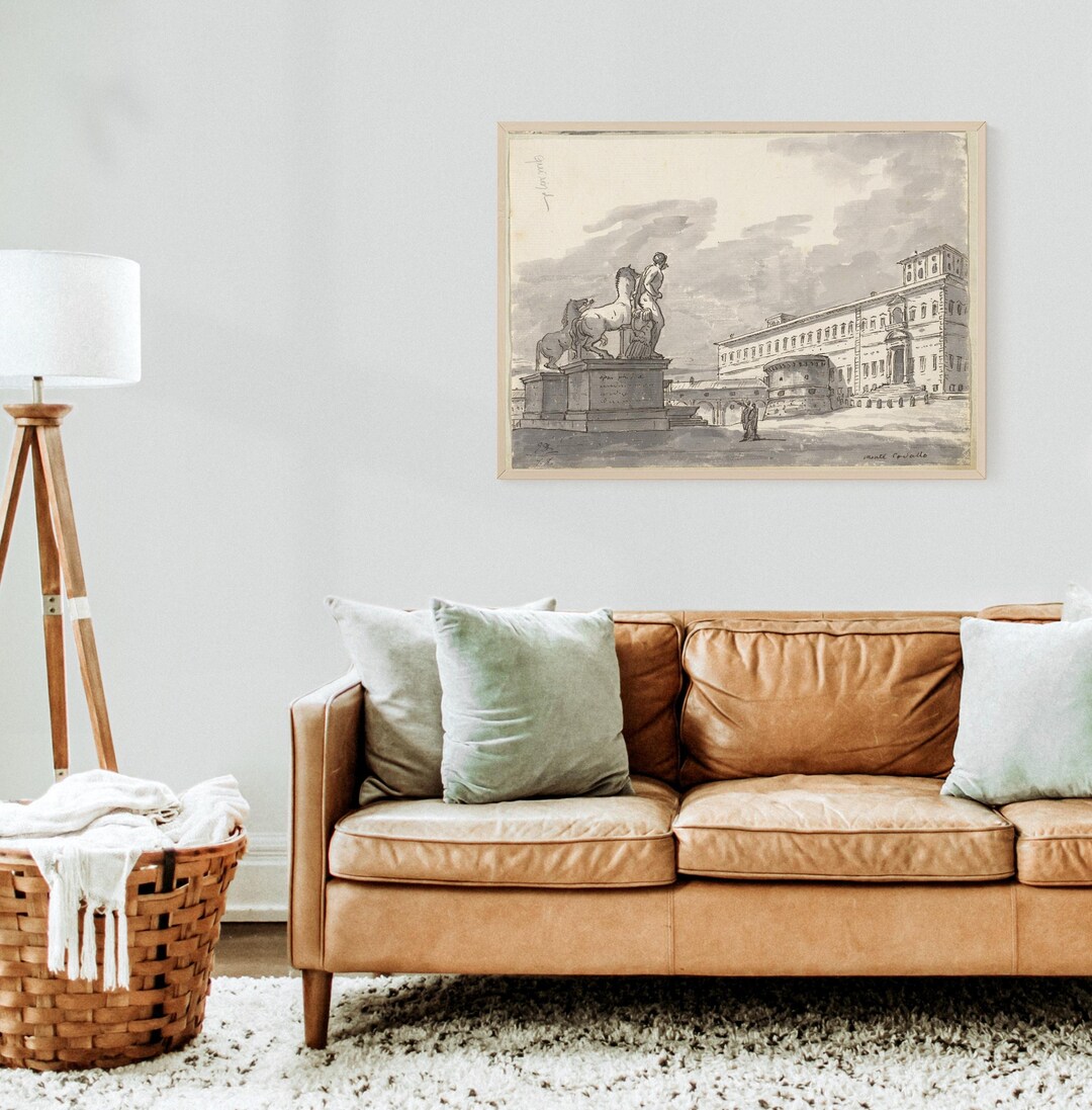 Monte Cavallo by Jacques Louis David 1775/80 Brown Ink and Gray Wash ...