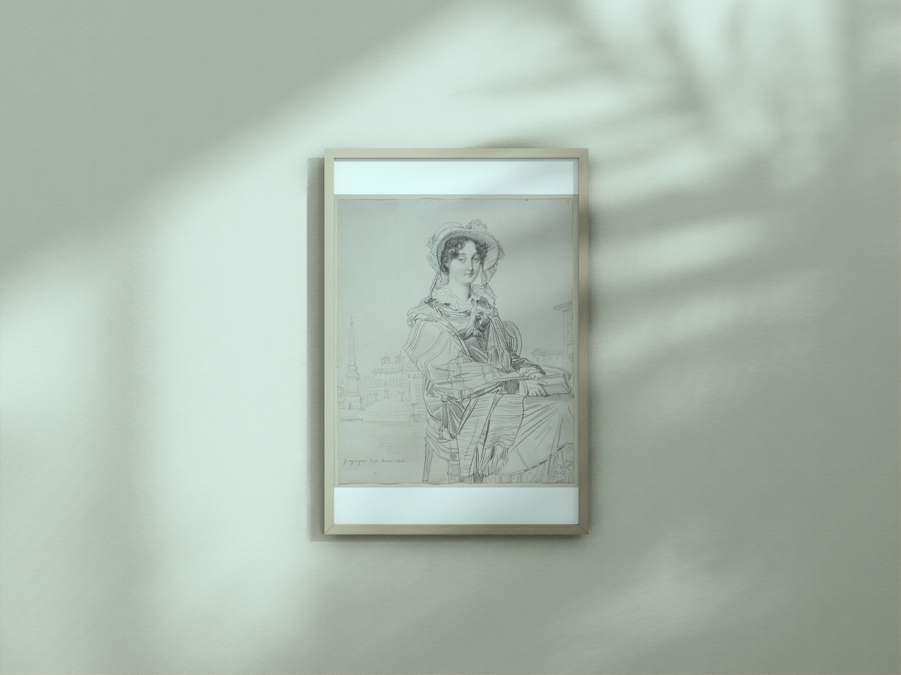 Vintage Charcoal Drawing of Woman, Mrs. Charles Badham by Jean Auguste ...