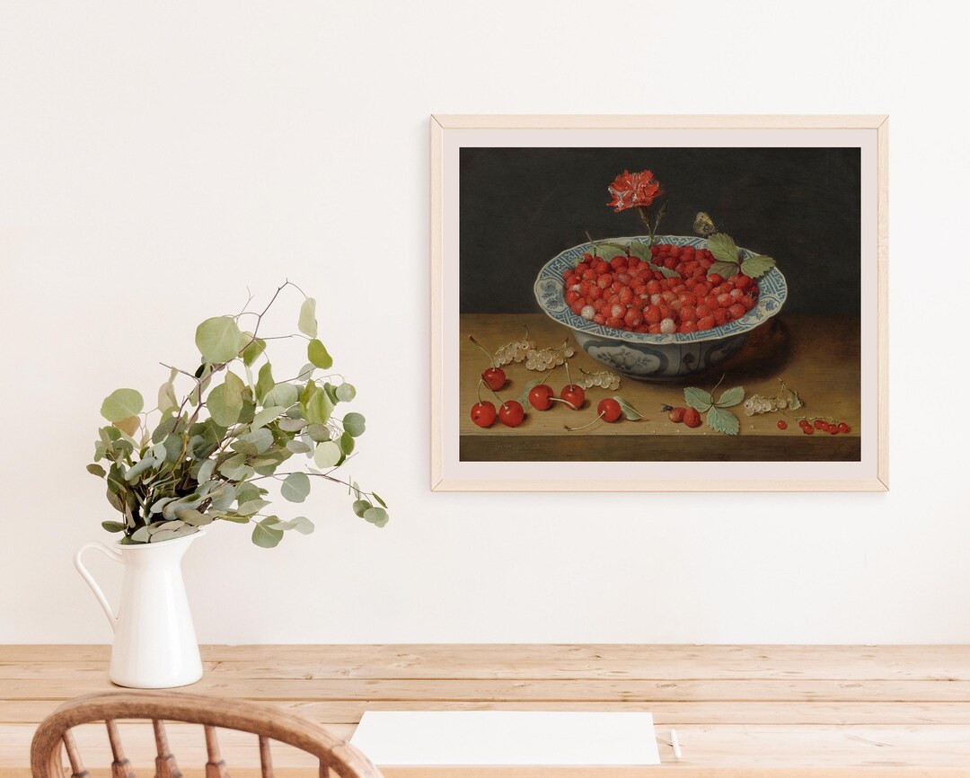 Wild Strawberries and a Carnation in a Wan Li Bowl by Jacob Van ...