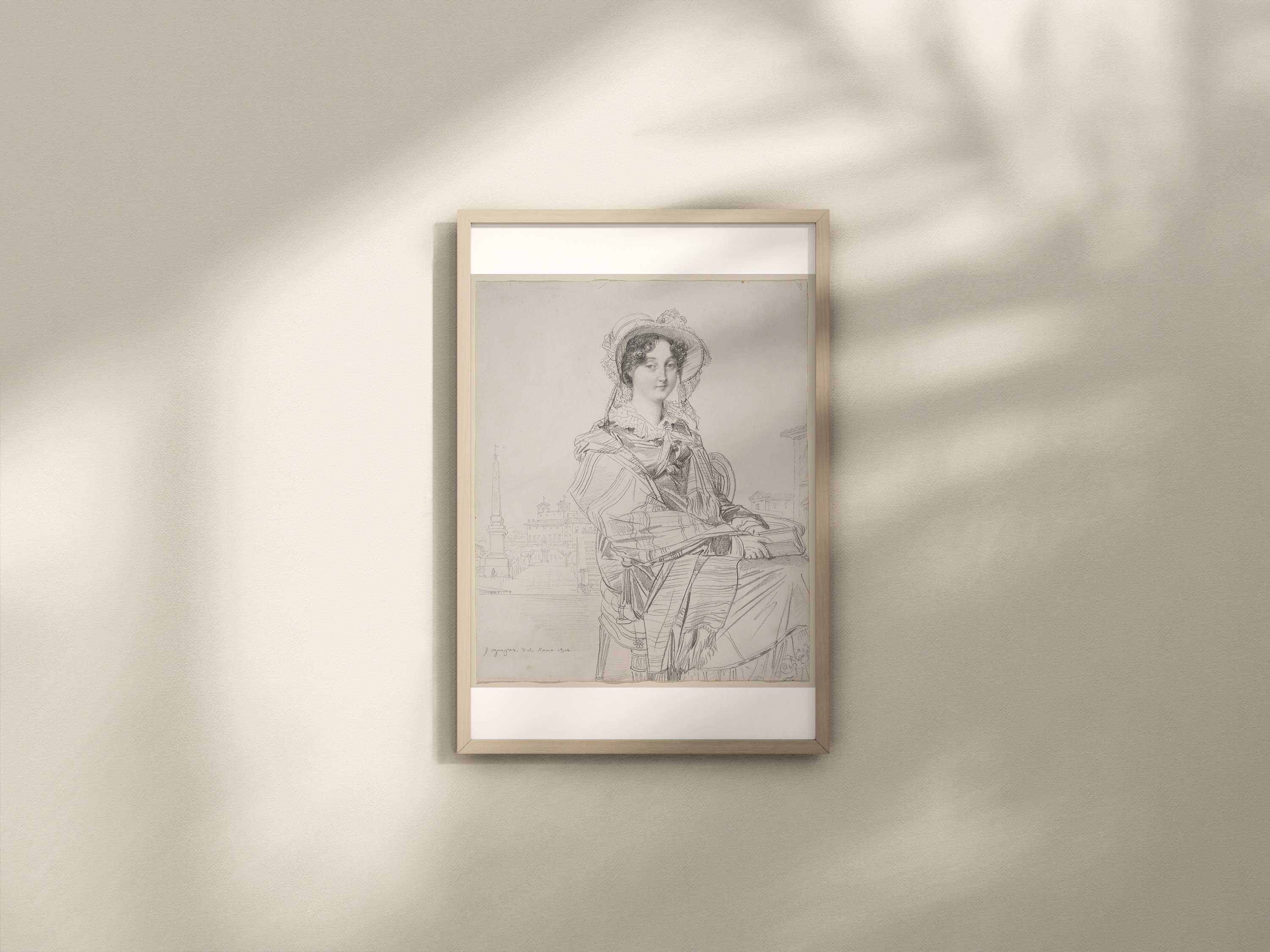 Vintage Charcoal Drawing of Woman, Mrs. Charles Badham by Jean Auguste ...