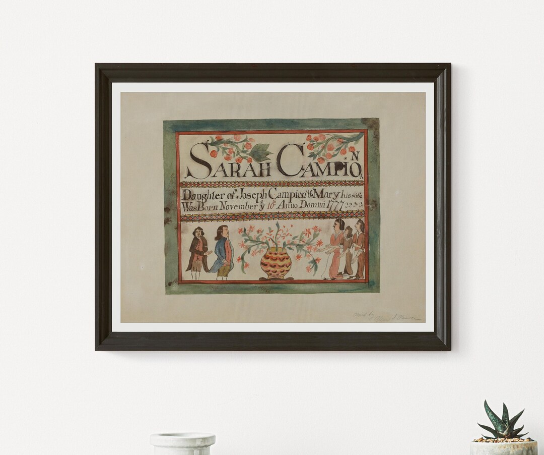 Pa. German Birth Certificate Printable Classic Gallery Art by Glenn ...