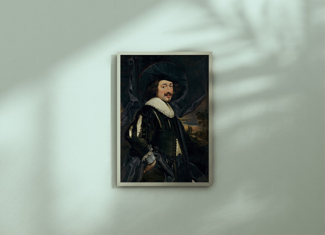 Portrait of a Man in a Wide Brimmed Hat by Flemish 17th Century Artist ...
