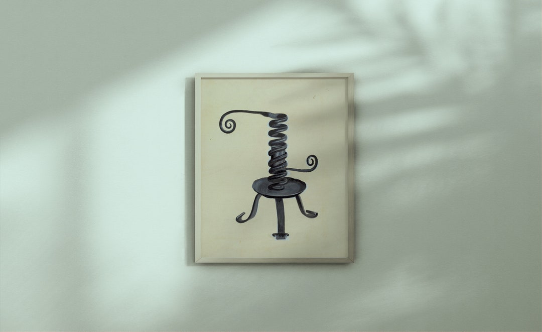 Spiral Candlestick by William D. Somers C. 1940 Watercolor and Gouache ...