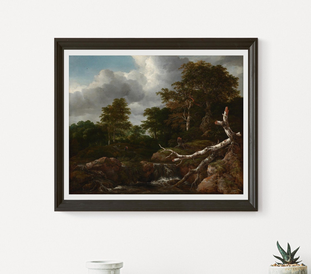 Forest Scene by Jacob Van Ruisdael C. 1655 Oil on Canvas Printable ...