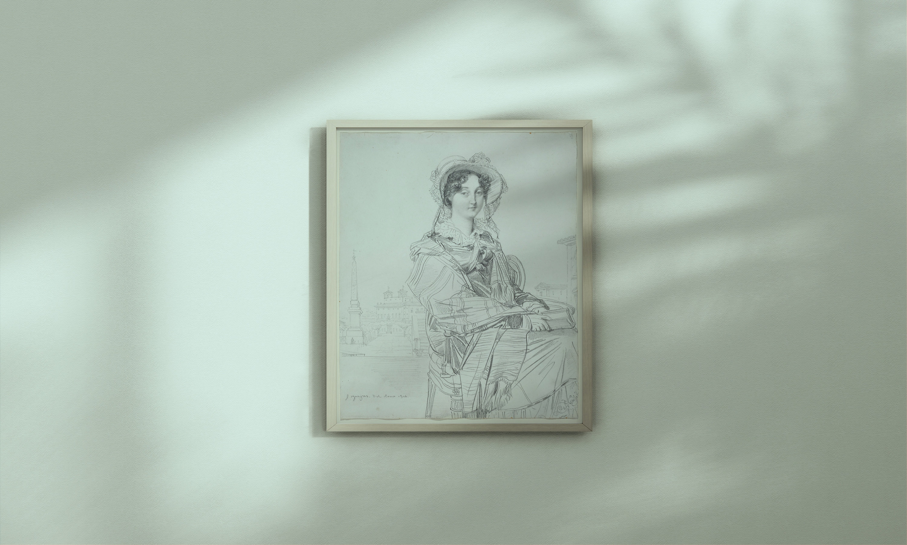 Vintage Charcoal Drawing of Woman, Mrs. Charles Badham by Jean Auguste ...
