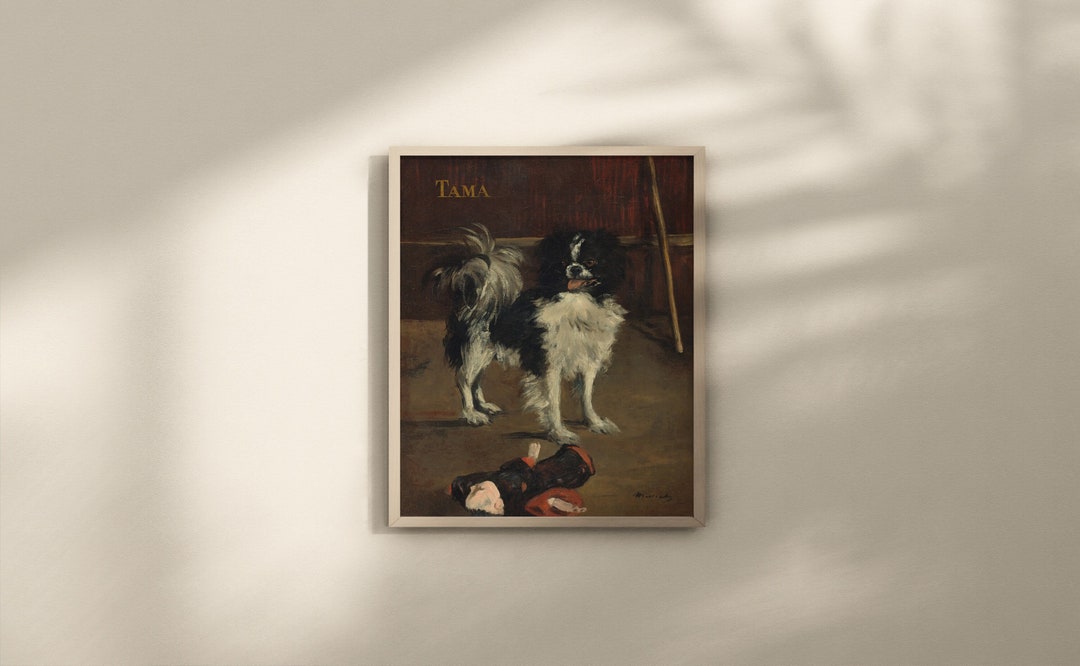 Tama the Japanese Dog by Edouard Mane, C. 1875 Oil on Canvas Printable ...