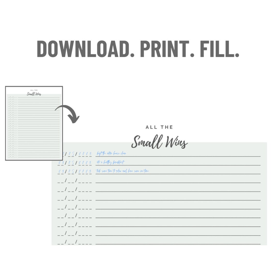 Small Wins Log to Recognize Your Achievements and Daily Successes. See ...
