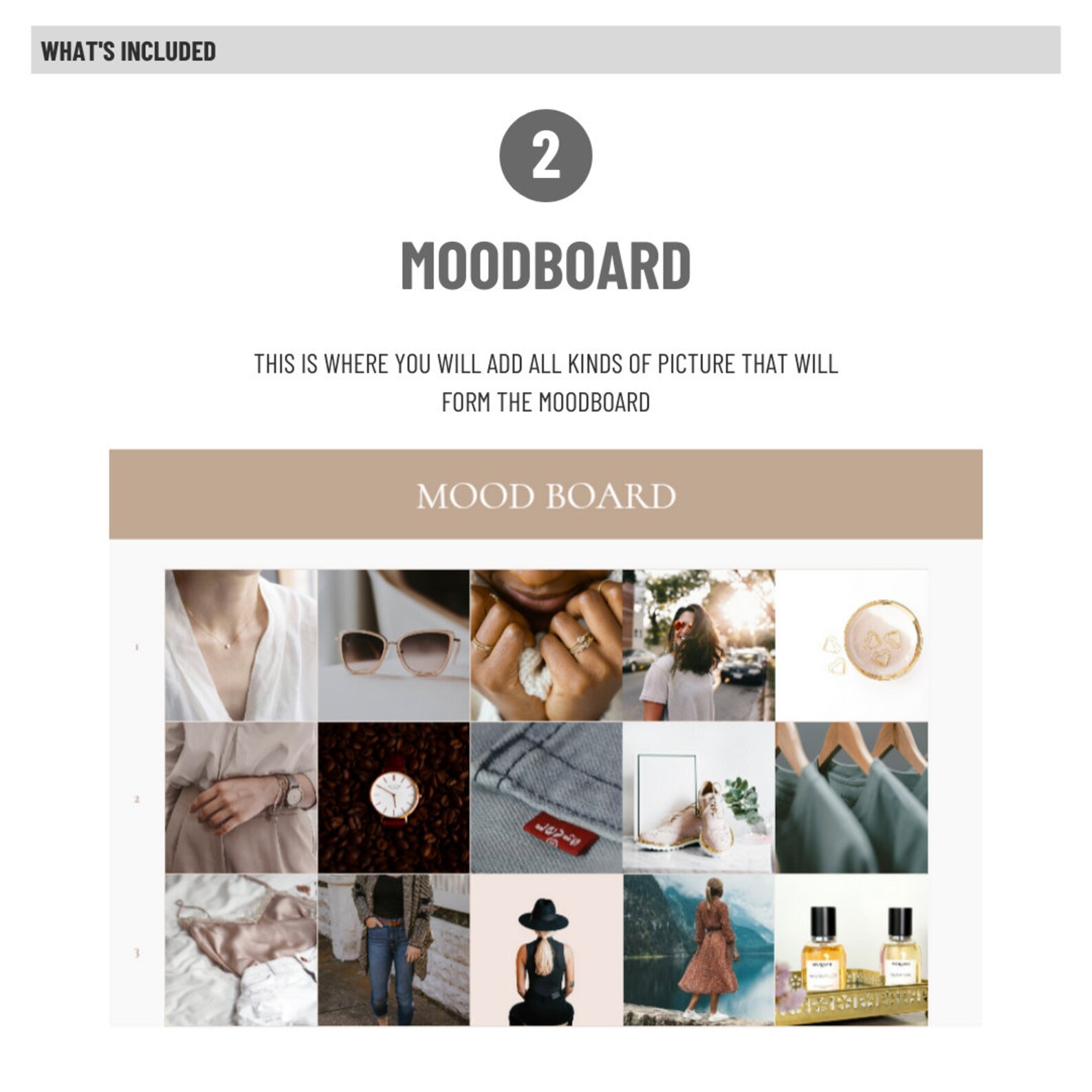 Mood Board Spreadsheet Template to Plan Aesthetic Vision, With Grid ...