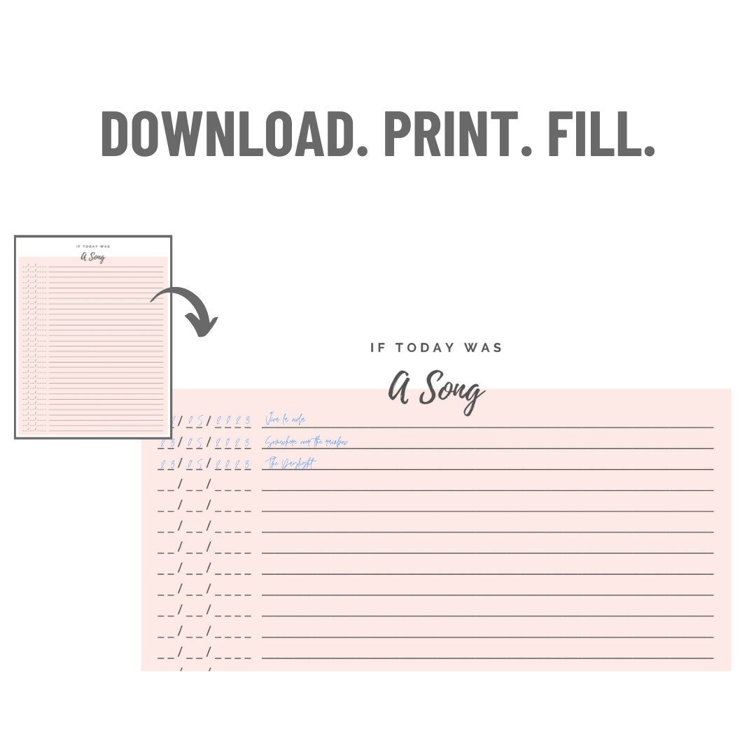 If Today Was a Song Log to Add a Fun Twist to Your Life, Life is a ...