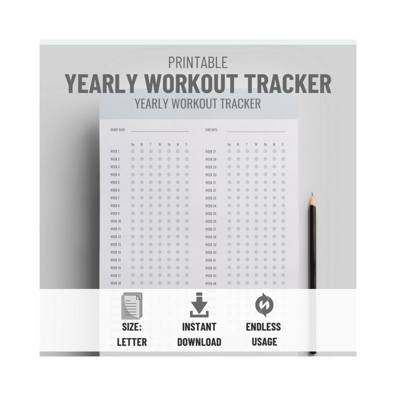 Daily Workout Routine Tracker for Healthy Active Lifestyle, Fillable 52 ...
