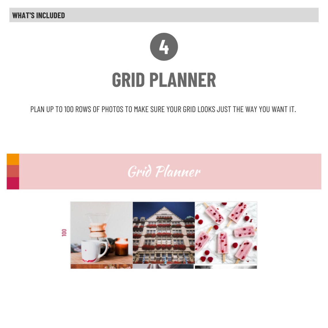 Instagram Post Planner Spreadsheet With Grid Preview Hashtag - Etsy