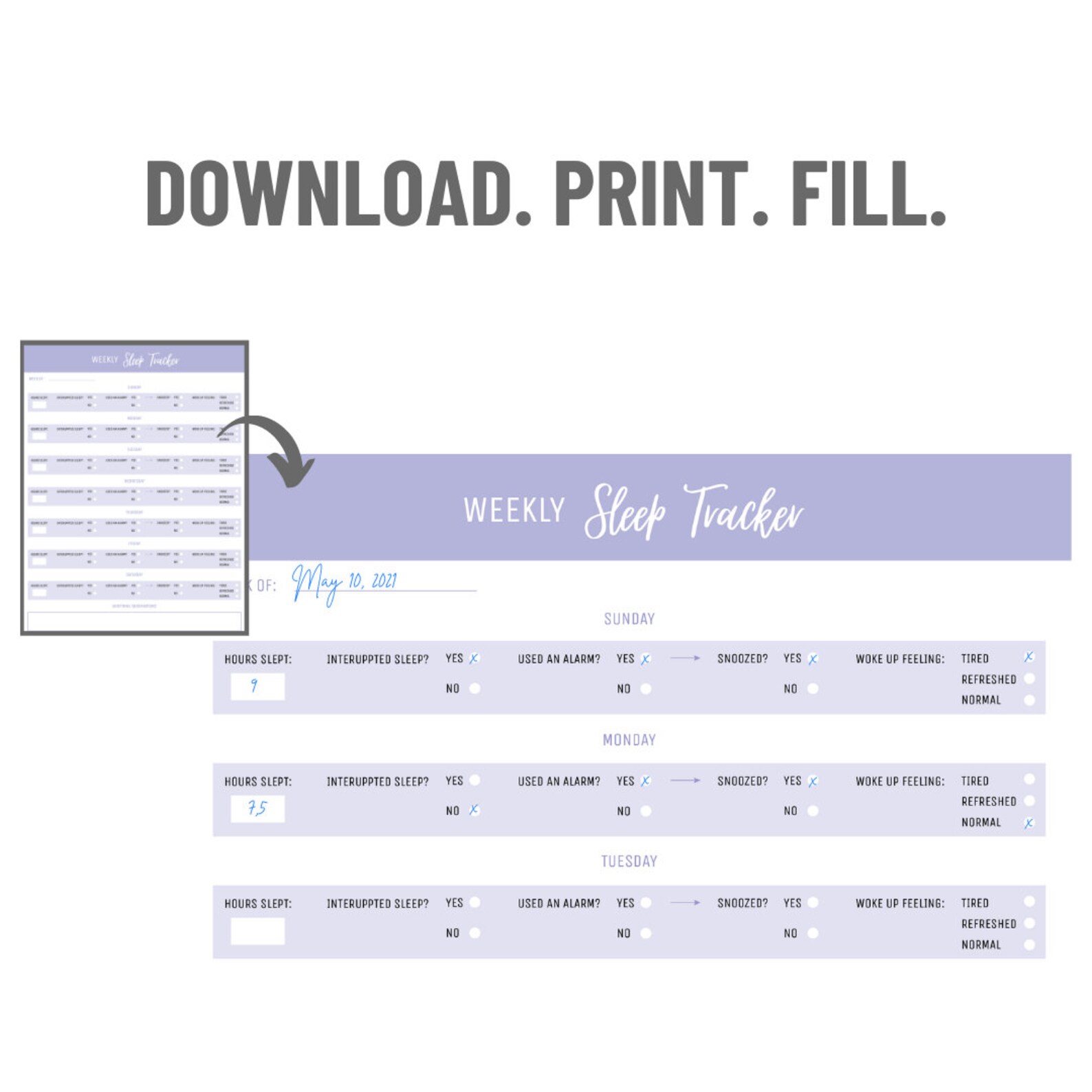 Quality Sleep Tracker With Questions to Monitor Slumber Hours,get Your ...
